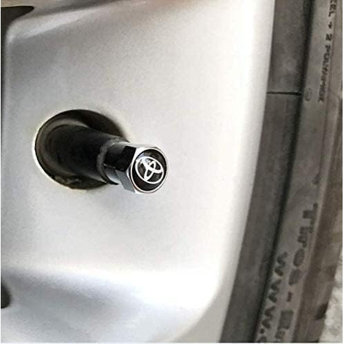 Set 4 capacele pentru ventil auto din aluminiu, Hexagon, Toyota, Argint ...