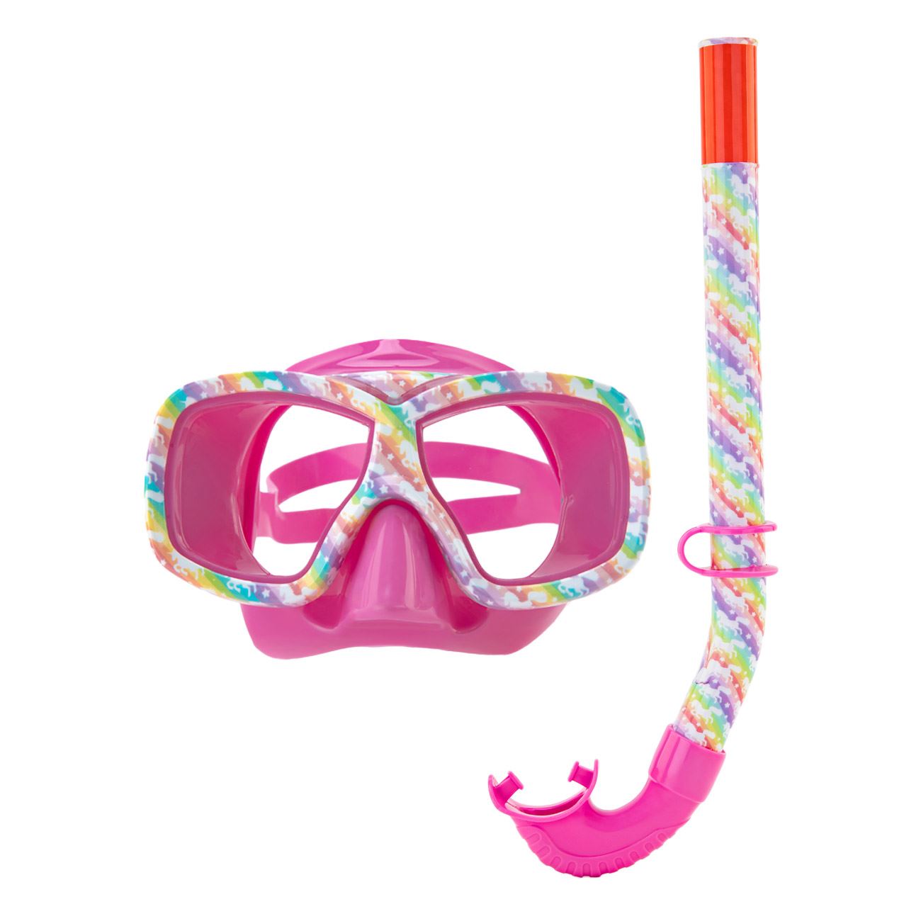 Set Masca Inot si Tub Respiratie pentru copii, 6-12 Ani, Roz Orhidee ...