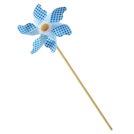 Jucarie morisca de vant, Syamag, albastra, in carouri, 27 cm - eMAG.ro