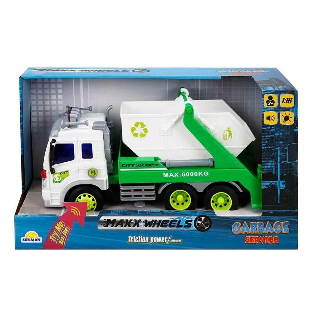 Masina de reciclare gunoi cu container, Maxx Wheels, 1:16 - eMAG.ro