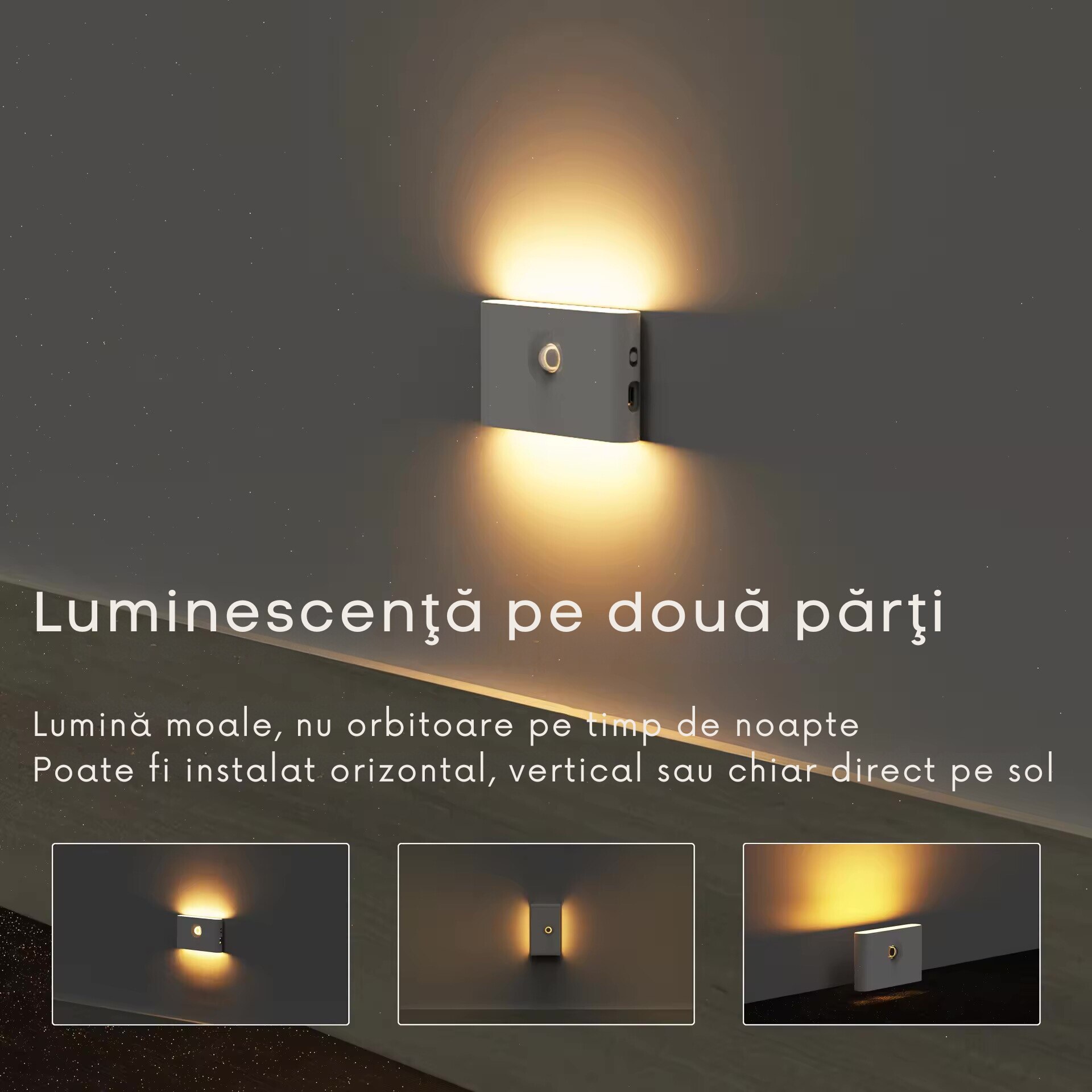 Lampa de veghe cu senzor de miscare pentru living, dormitor, bucatarie ...