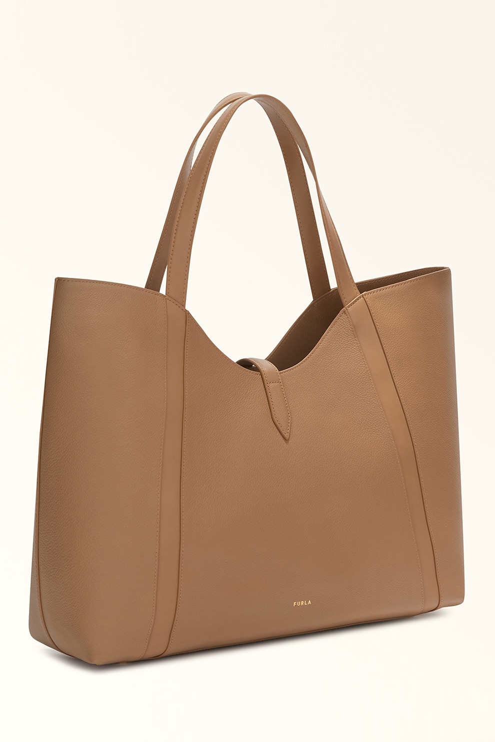 Furla, Geanta de piele cu bareta de umar Goccia, Camel - eMAG.ro