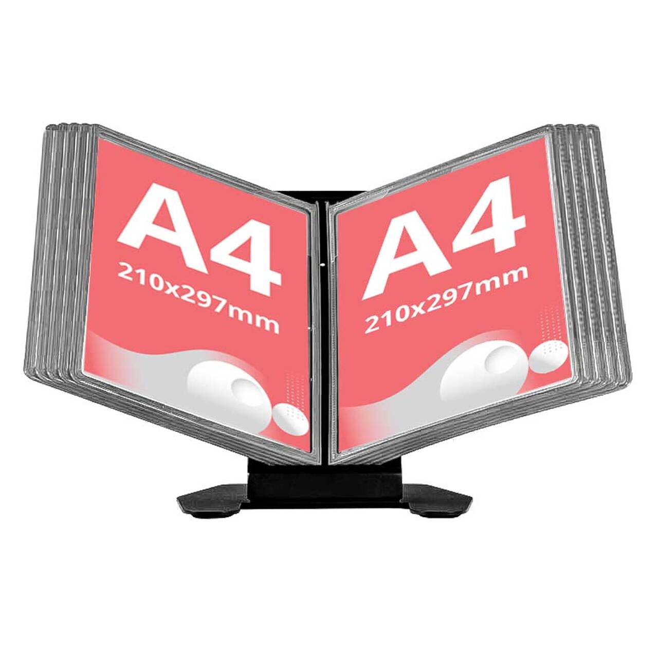 Suport gri de birou cu 10 mape din plastic format A4(210x297mm) pentru ...