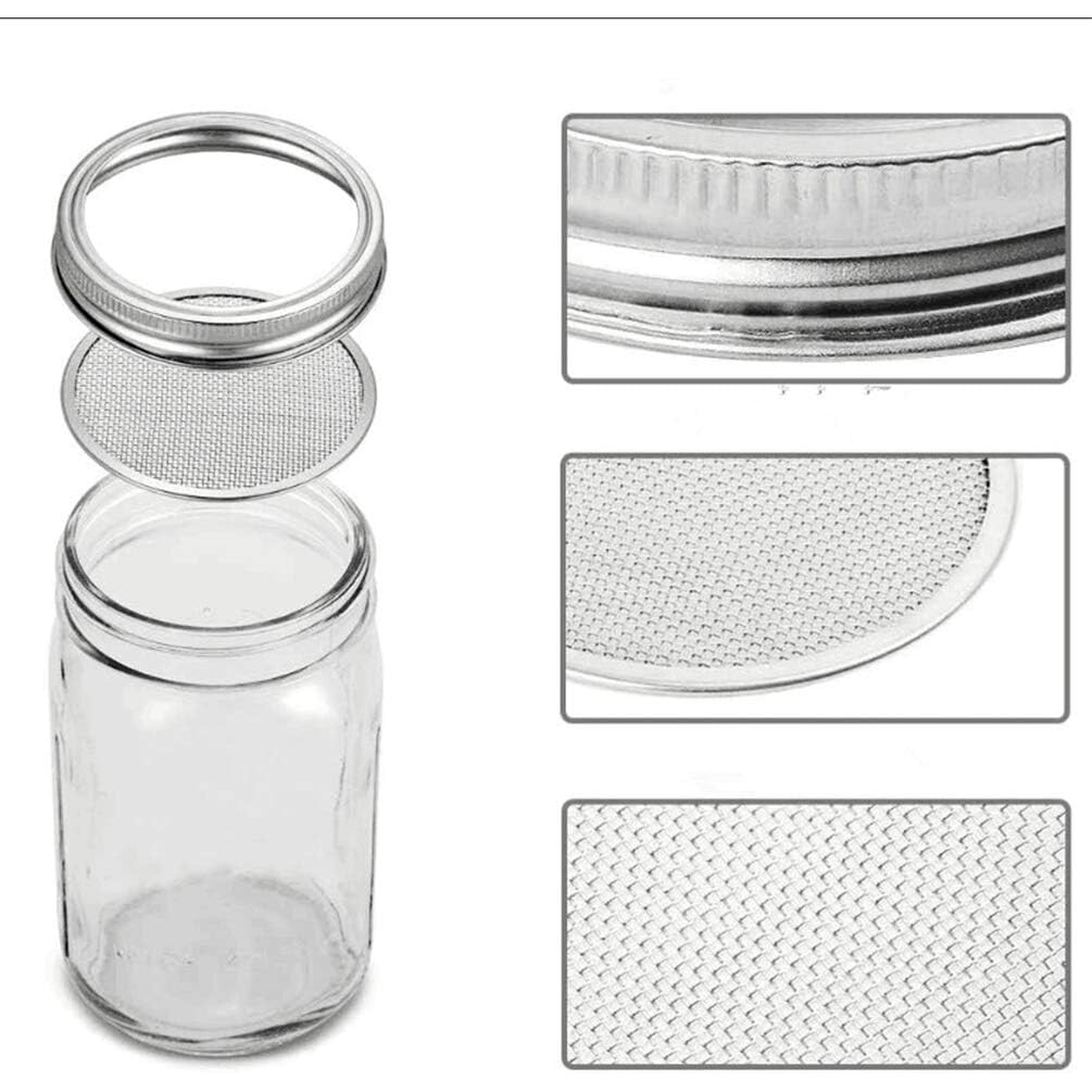 Set 4 capace cu sita pentru germinare, QttvbTna, inox, cu 4 suporturi ...