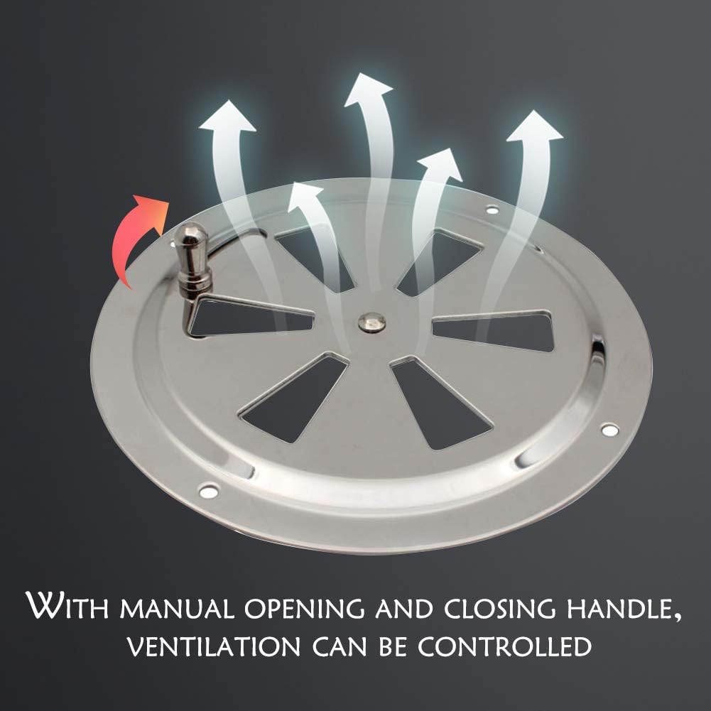 Set 2 grile ventilatie din inox, QttvbTna, reglabile, 125mm - eMAG.ro