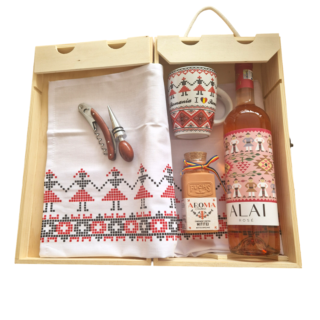 Cadou Souveniruri Traditionale Romanesti, cu stergar, condimente mici ...