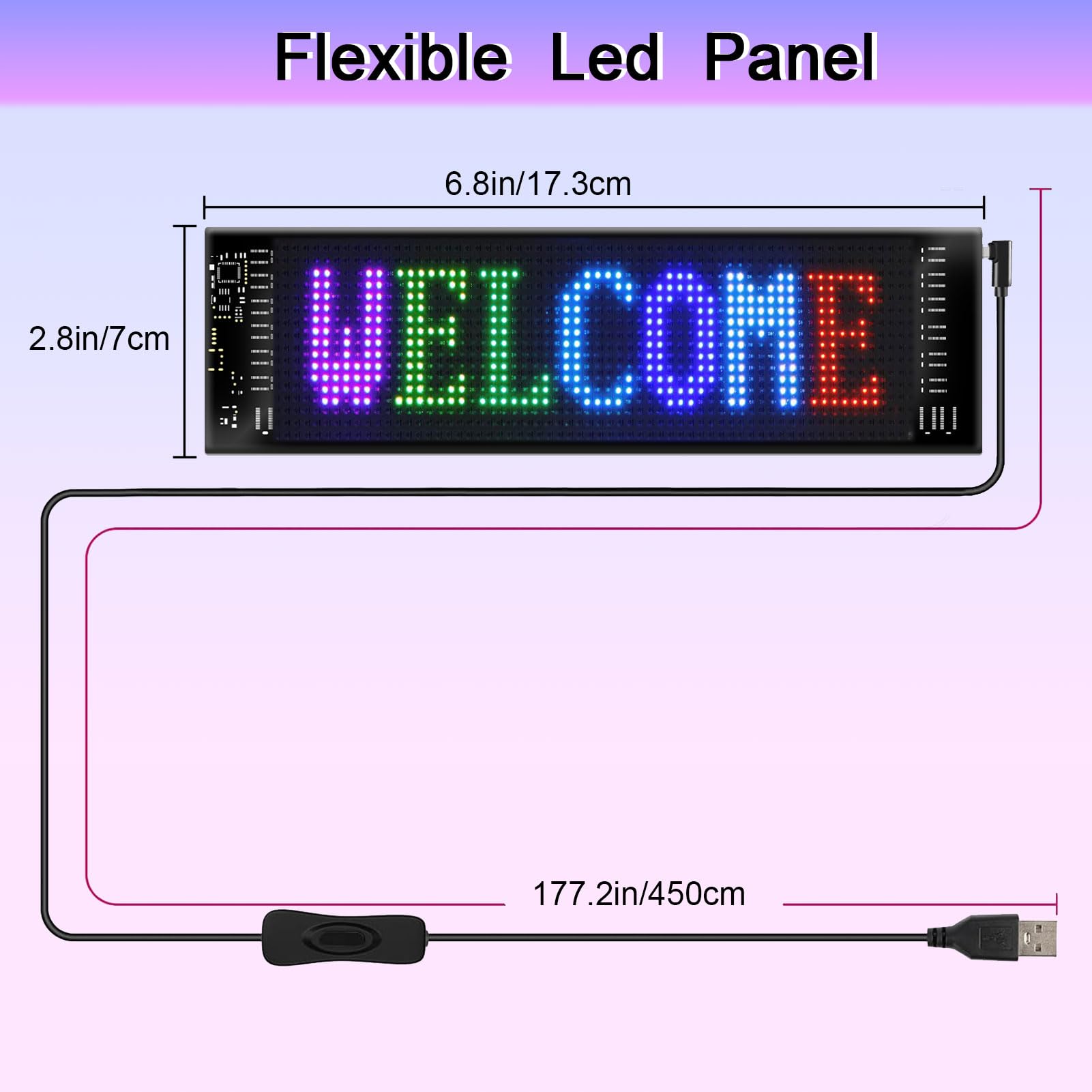 Reclama Luminoasa LED WALALLA, Programabila, 7"x3", RGB, IP65, Control ...