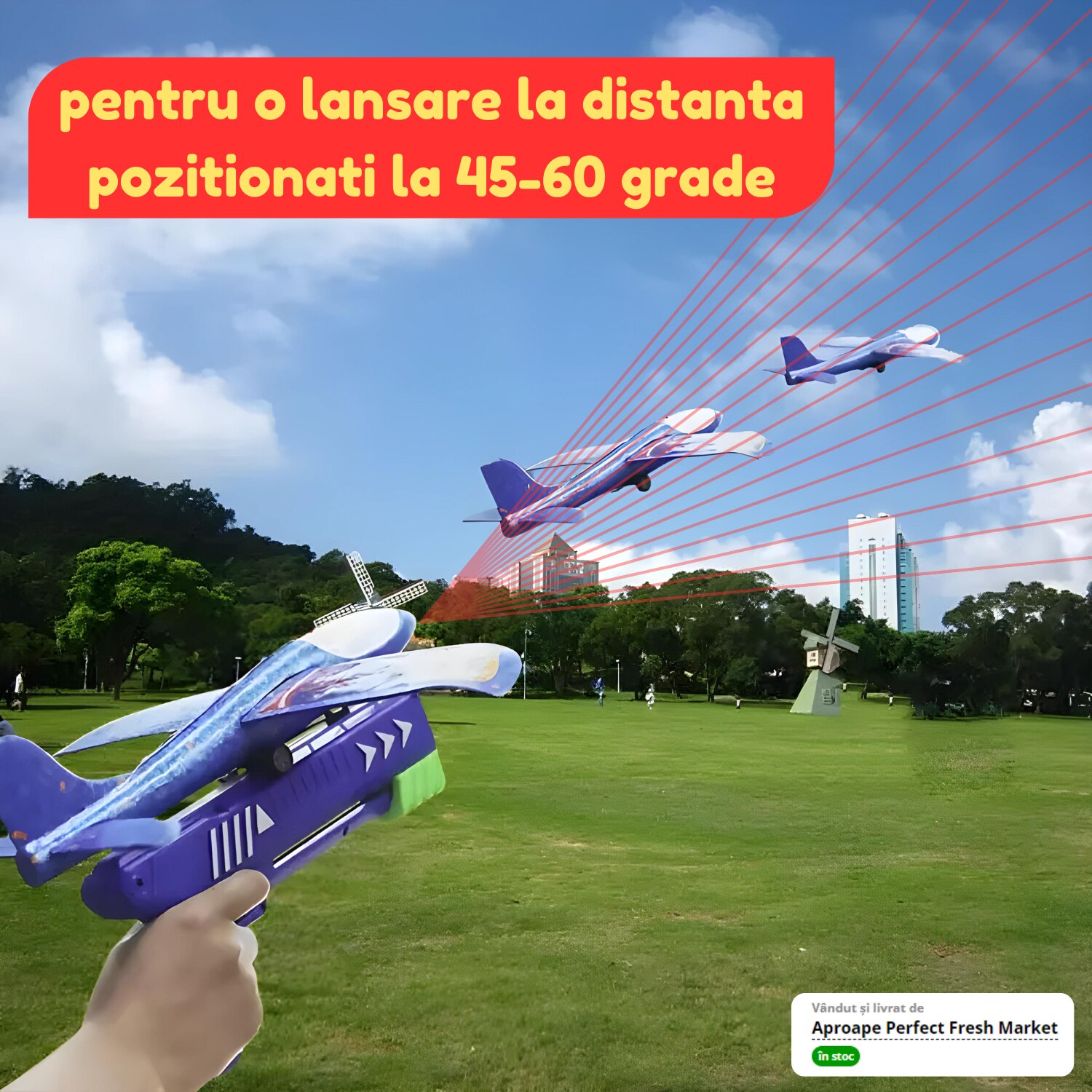 Pistol APF Tip Catapulta - Lansator de Avioane din Spuma Eva cu pentru ...