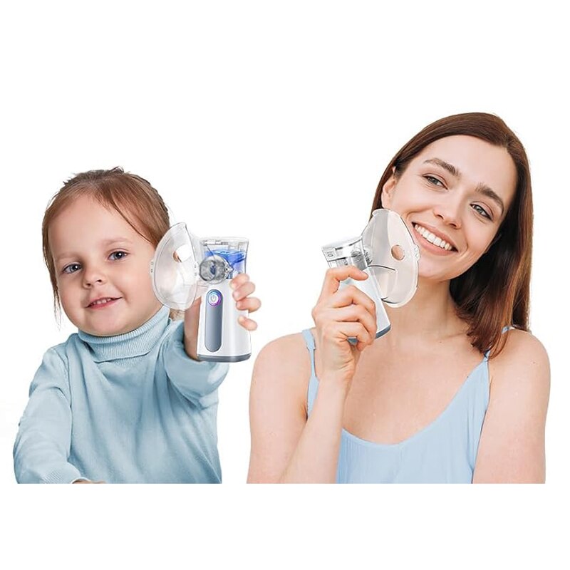 Aparat aerosoli Rqiurpn, Nebulizator Ultrasonic, Portabil, Ultra Silentios, Masca Adulti si ...