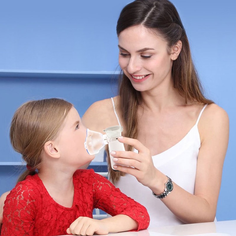 Aparat aerosoli Rqiurpn, Nebulizator Ultrasonic, Portabil, Ultra Silentios, Masca Adulti si ...