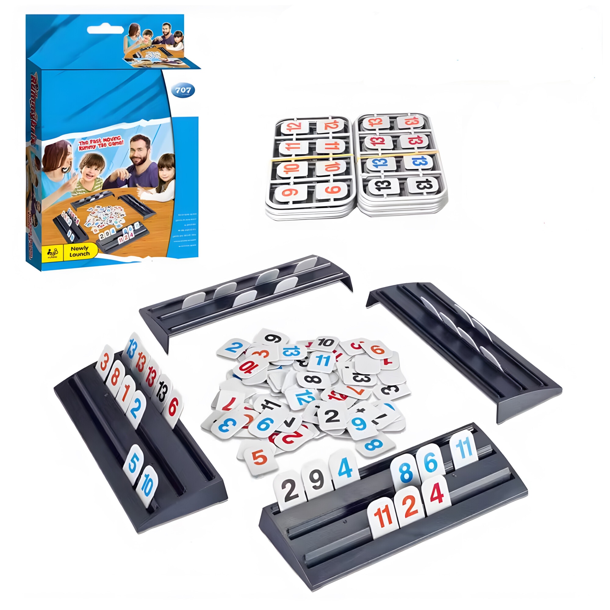 Joc de Societate Remi Rummy, Set Portabil si Compact de Calatorie, Joc ...