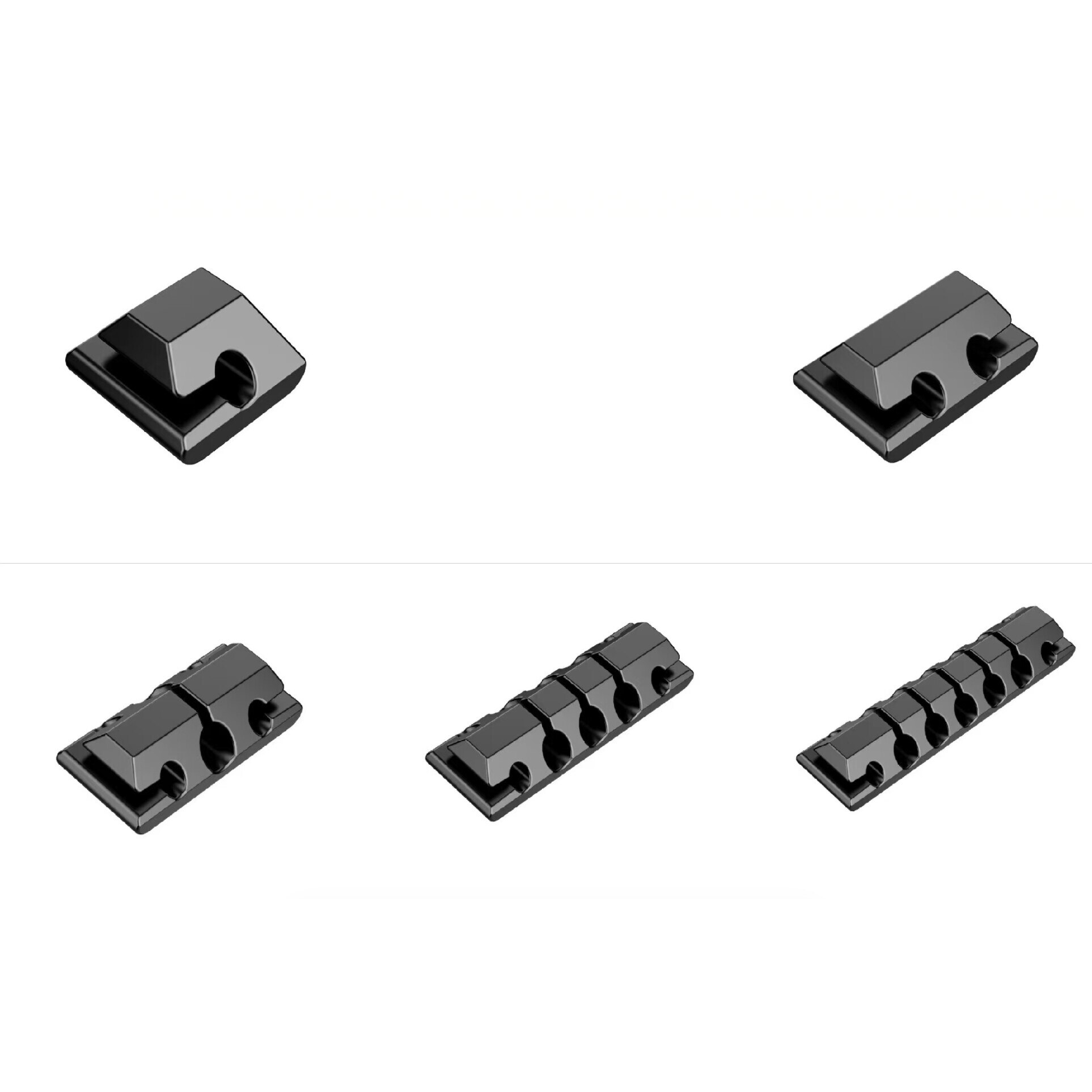 Organizator cabluri birou, Silicon, Negru, Pachet combinat de 5 ...