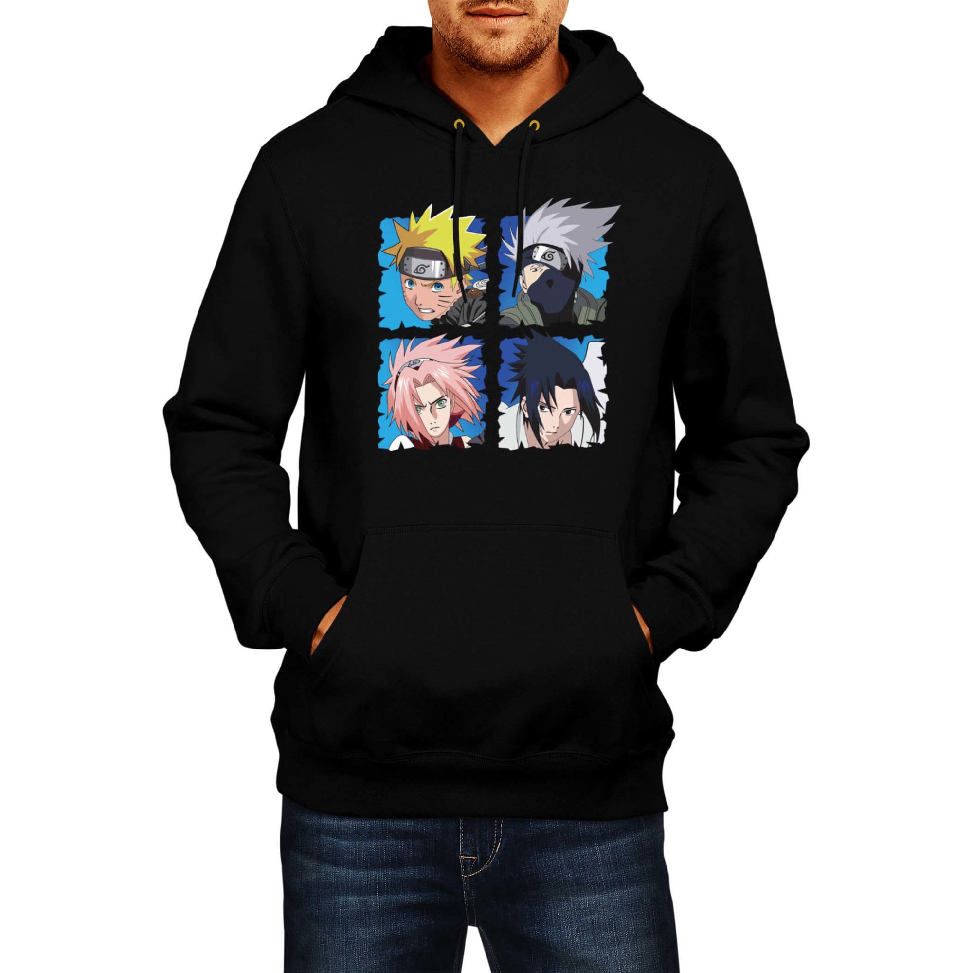 Hanorac barbati Naruto Tralala Team 7 03, Negru, S - eMAG.ro
