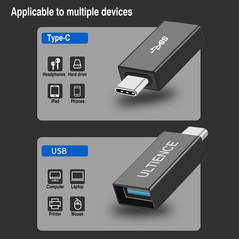 Adaptor telefon mobil ULTIENCE, Type-C la USB-A, transfer date 10Gbps ...
