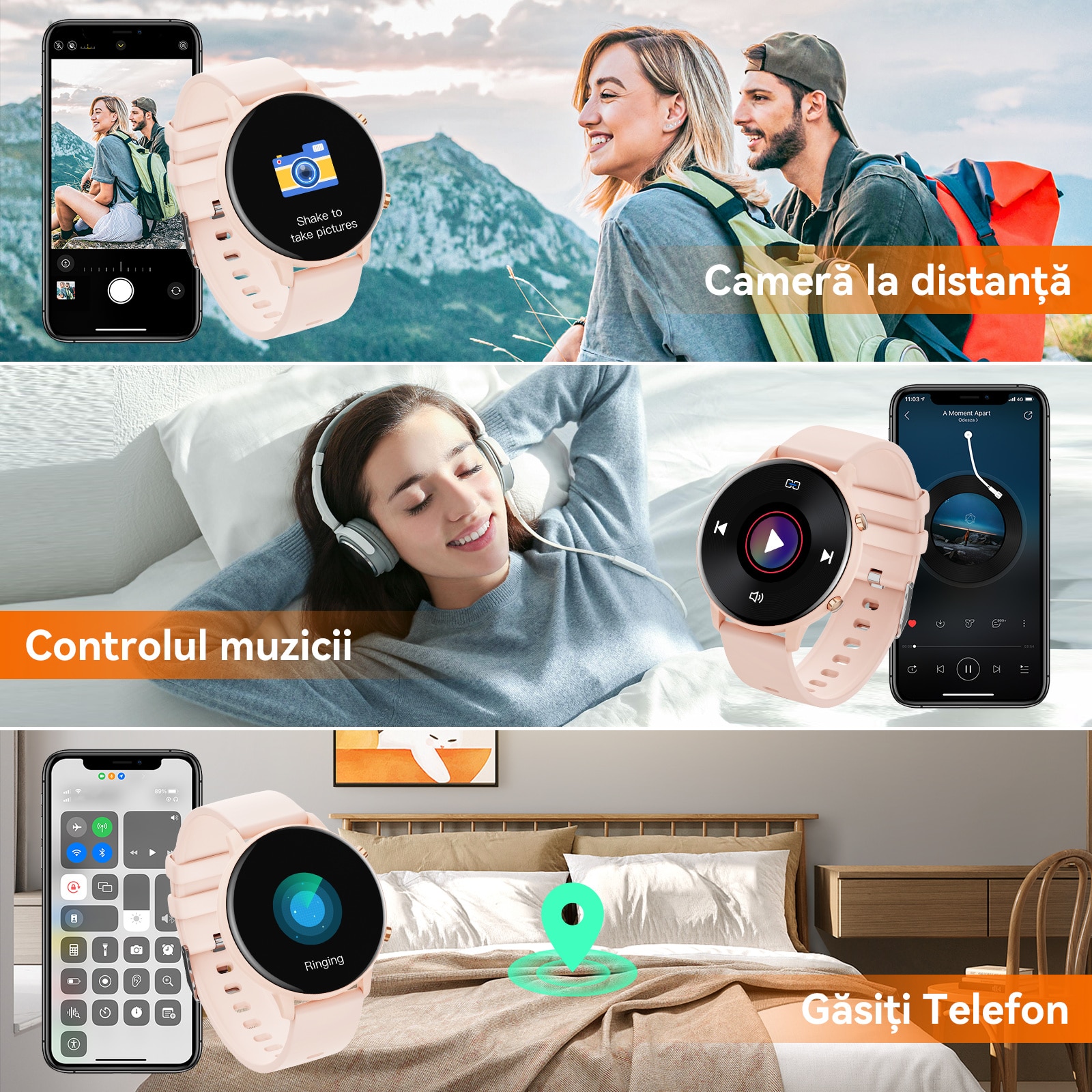 Ceas Smartwatch, Mingtawn, Model G25, Ecran 1.39-inch, Mod Sport ...