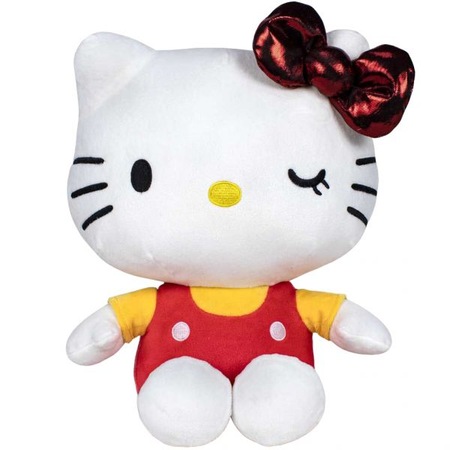 Jucarie din plus Hello Kitty cu salopeta rosie, Editie aniversara, 22 ...