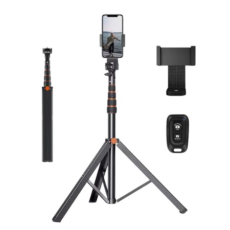 Trepied telescopic profesional, pentru telefon, camera foto sau GoPro ...