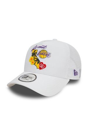 New Era, Sapca trucker cu broderie, Alb, Galben, 56-62 CM - eMAG.ro