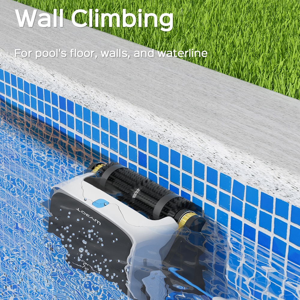 Robot de piscina Wybot Opson Pro, fund curat, pereti si linie de apa ...