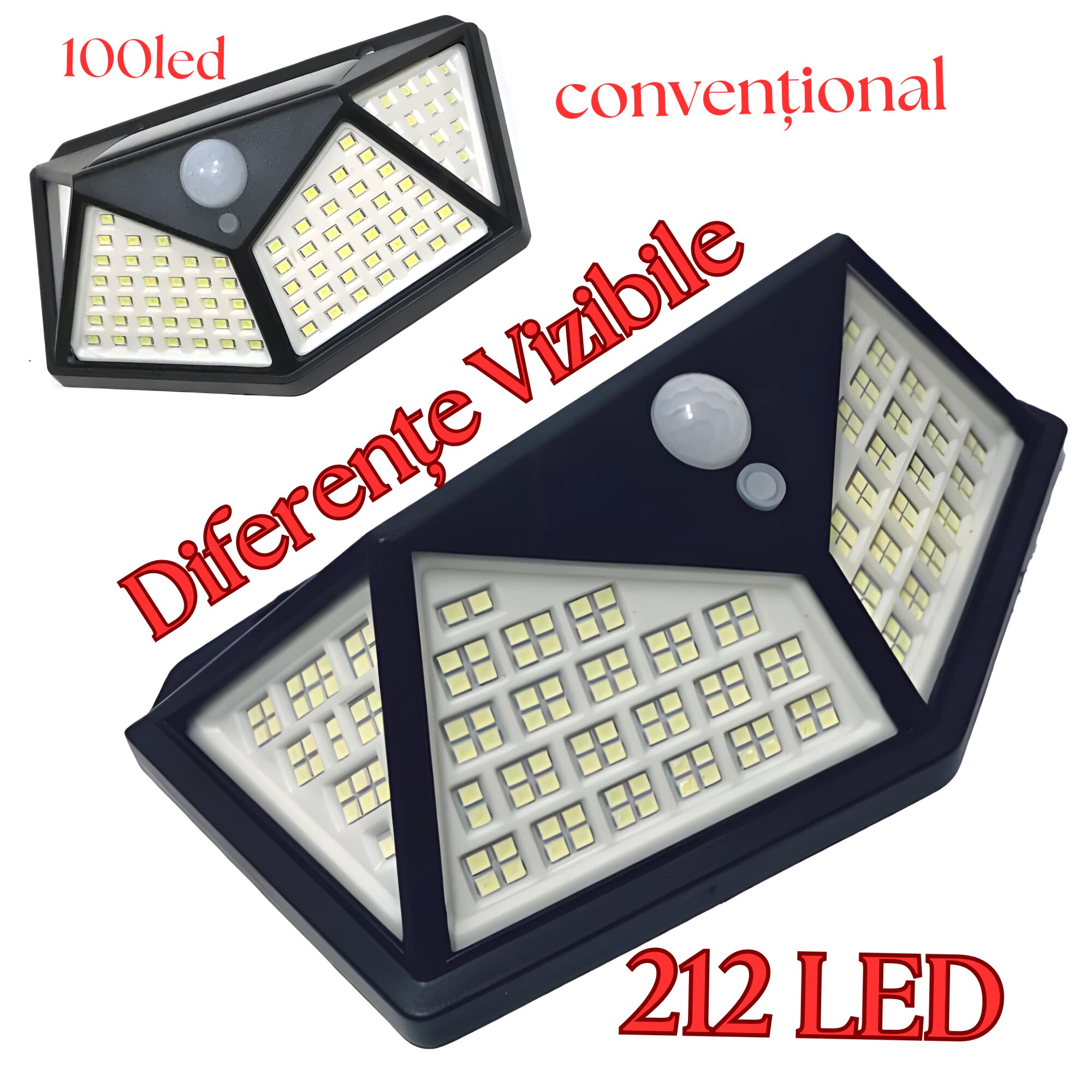 Set Cu 8 Lampi Exterior Calitate APF 222 Led cu Senzor De Miscare ...