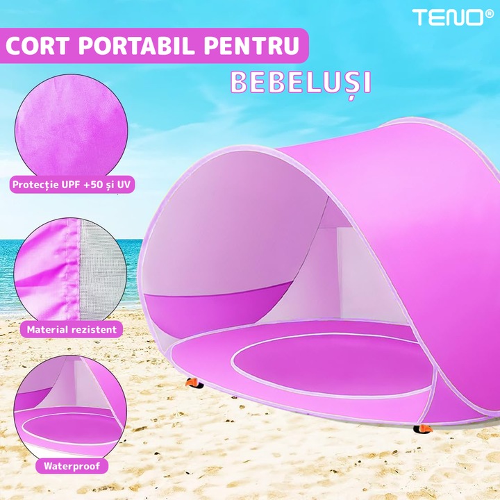 Cort Portabil de Vara pentru Bebelusi Teno®, adapost impermeabil pentru ...