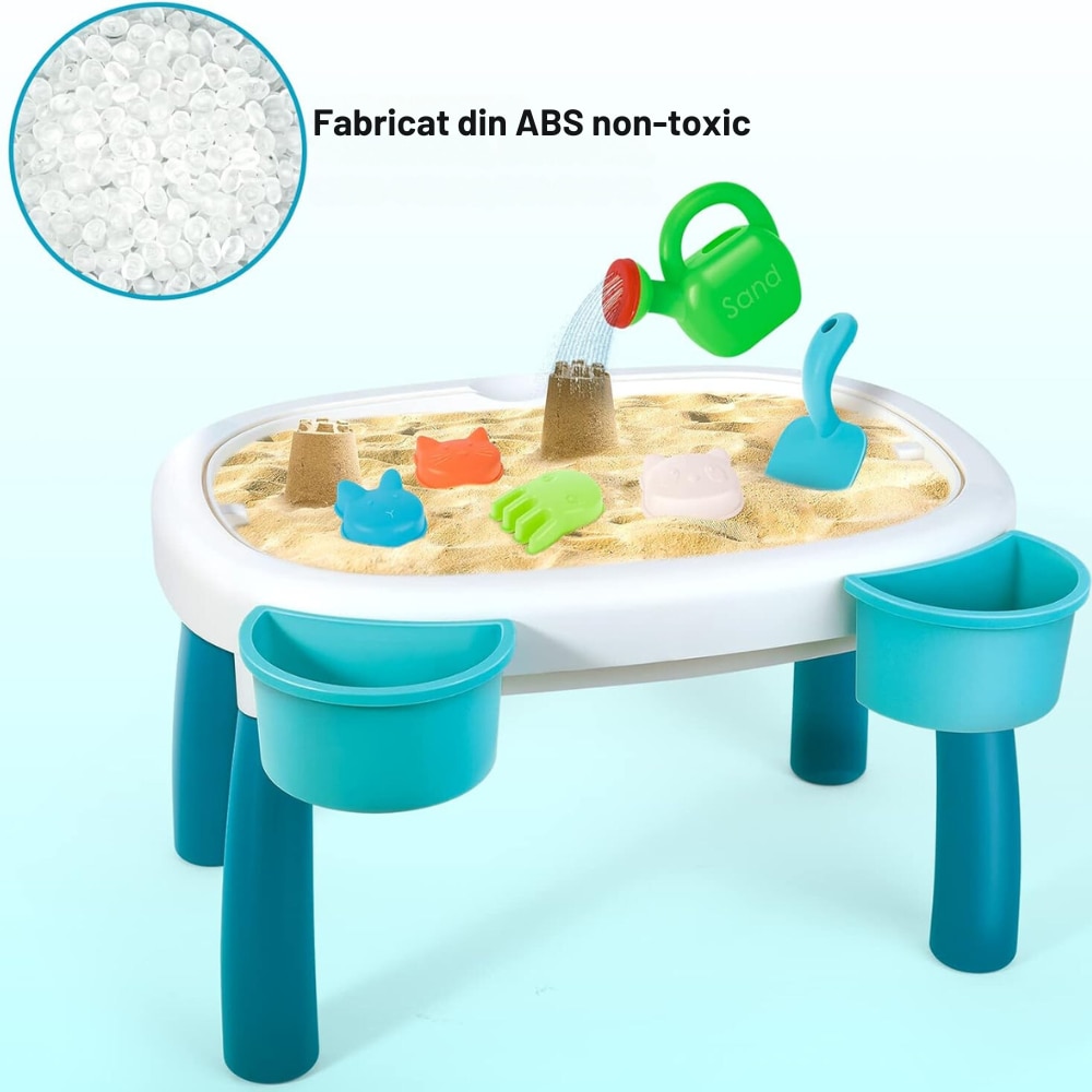 Masuta de joaca cu nisip si apa pentru copii, 8 accesorii incluse ...