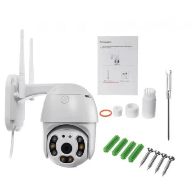 Camera de securitate 2K pentru exterior, Wifi, Vedere 360°, cu detectie ...