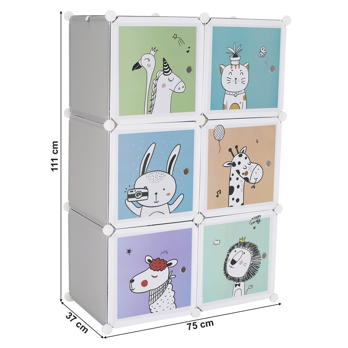 Dulap modular pentru copii, Kondela, Biaro, gri / model pentru copii ...