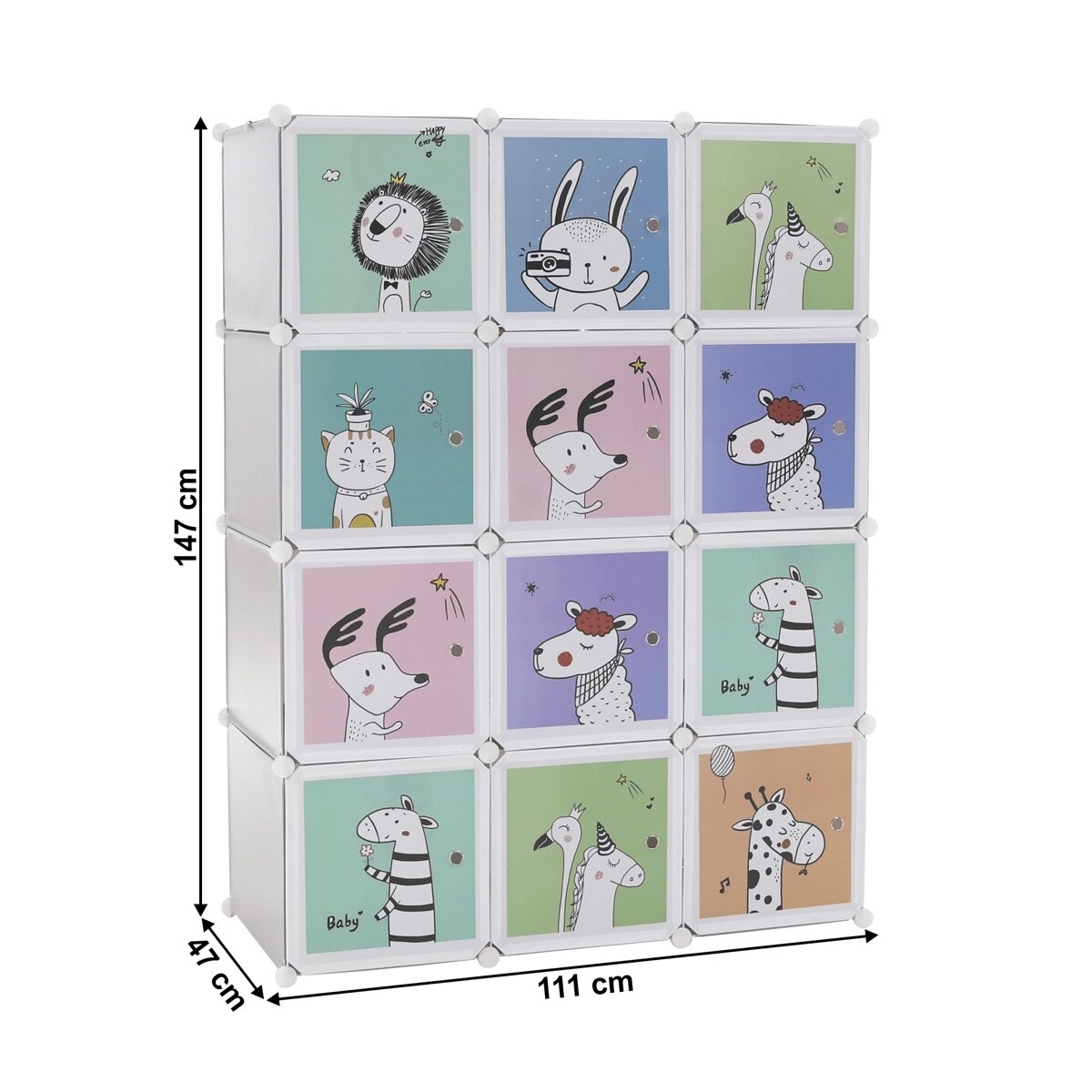 Dulap modular pentru copii, Kondela, Hakon, gri / model pentru copii ...