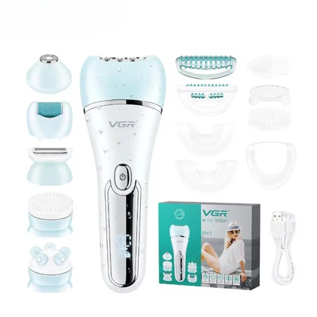 Epilator VGR V-733, aparat pentru indepartarea parului facial, Wet & Dry, 30 pensete, 2 viteze ...