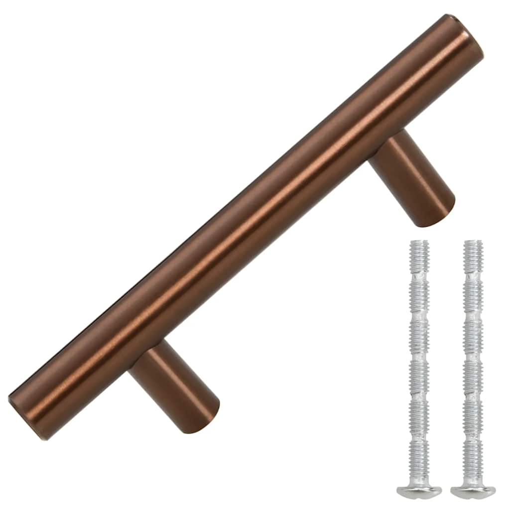 Set manere de dulap vidaXL, 10 buc., bronz, 64 mm, otel inoxidabil ...