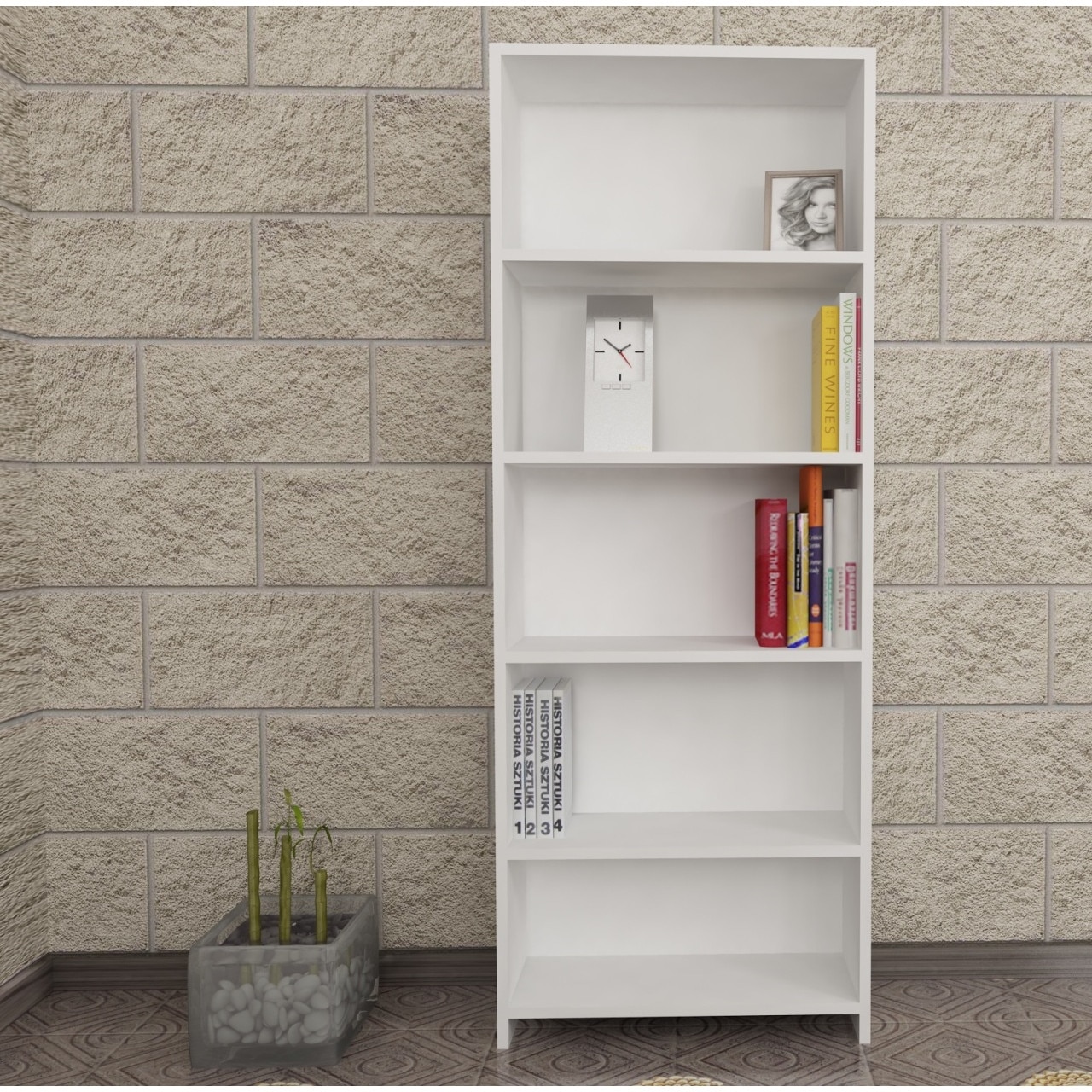 Biblioteca UnicUtil® Slim Vogue, 60.6 x 19.5 x 160 cm, Cu Rafturi ...
