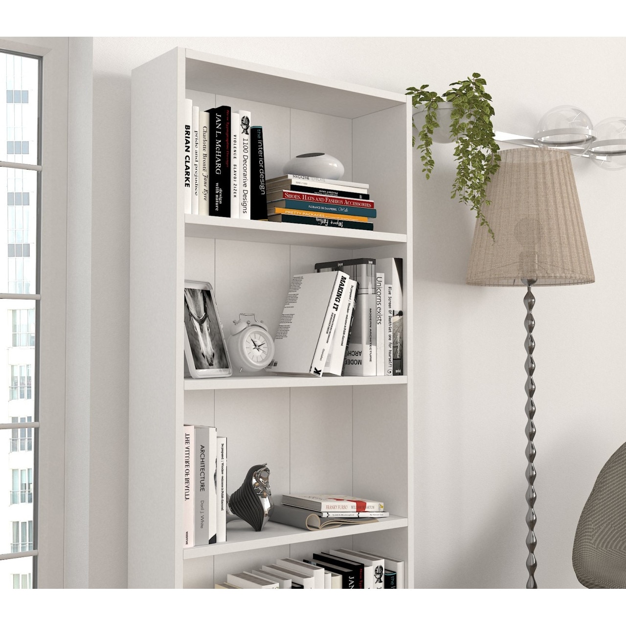 Biblioteca UnicUtil® Slim Vogue, 60.6 x 19.5 x 160 cm, Cu Rafturi ...