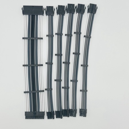 Set Prelungire Cabluri Sursa ATX SAMA Modding Alb-Gri-Negru, Kit ...