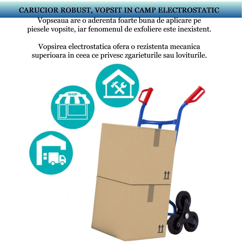 Carucior transport marfa 250 kg profesional, tip Liza pentru scari ...