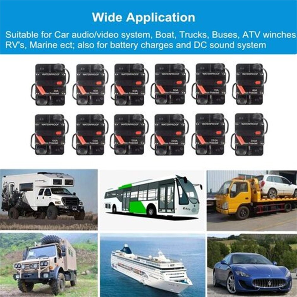 Intrerupator de circuit 60A cu resetare manuala, impermeabil, 12V-36V ...