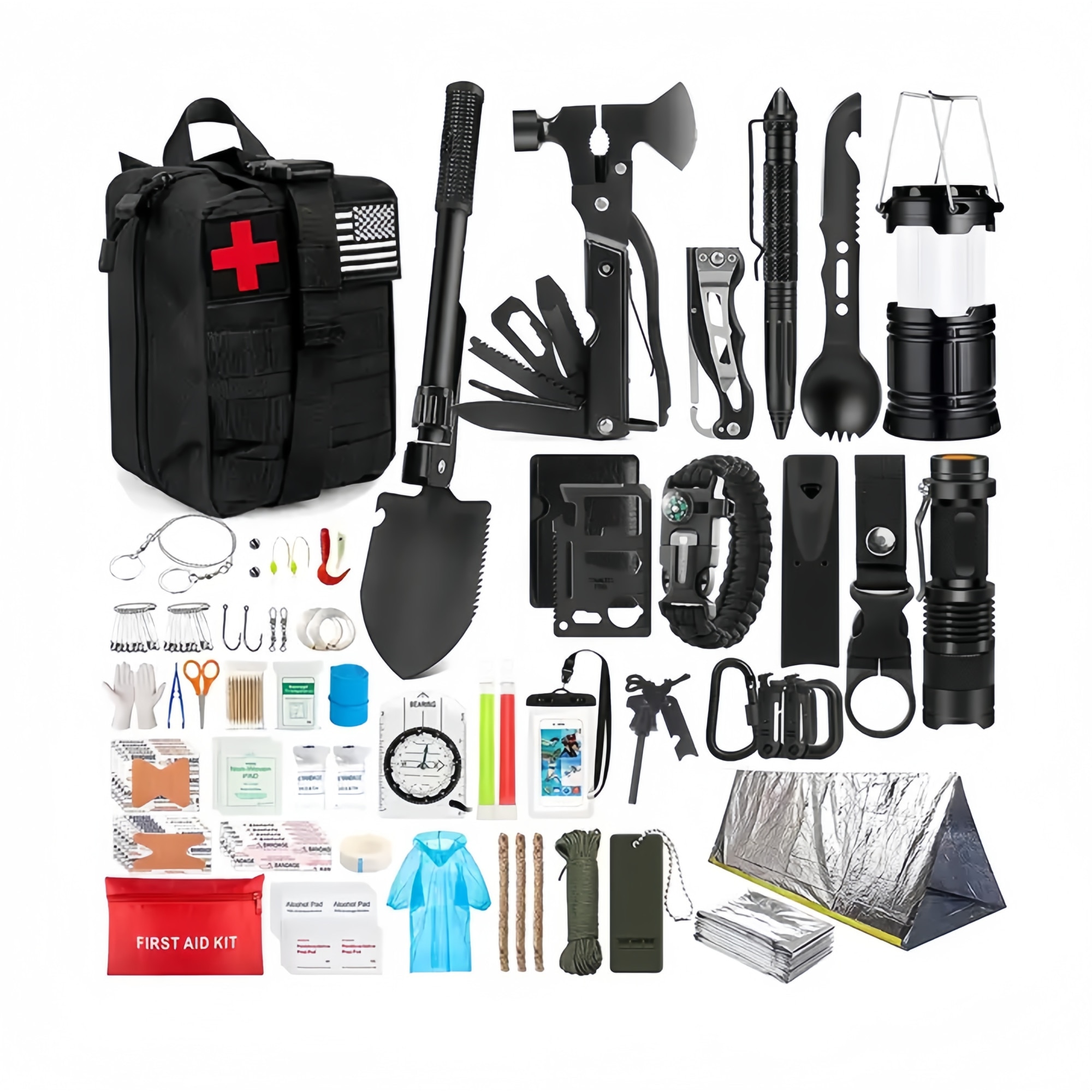Kit Supravietuire 250 in 1, multifunctional, tip military, tactica ...