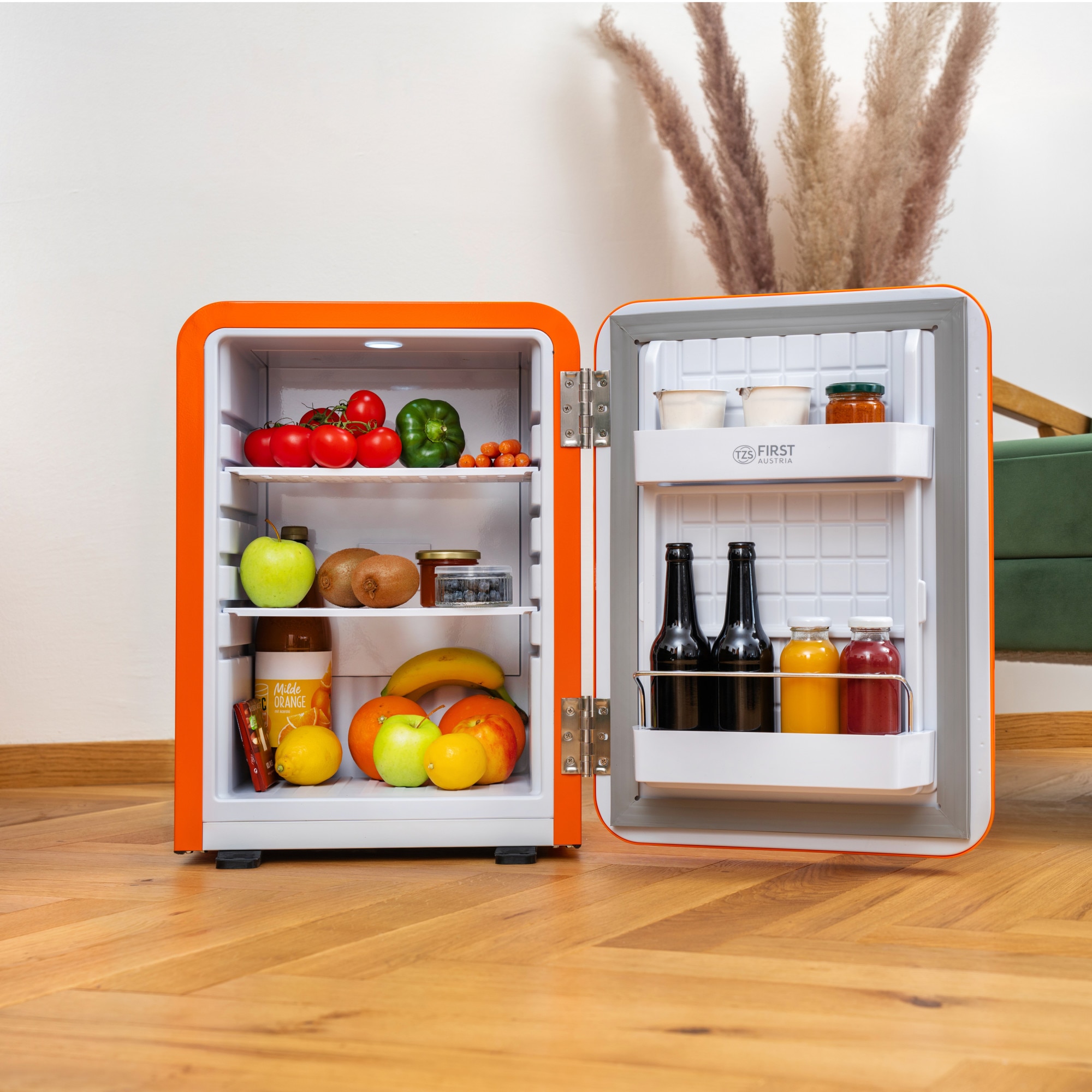 Retro mini frigider TZS First Austria 40L orange – minibar silentios ...