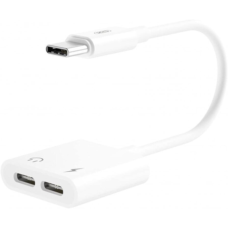 Adaptor de la Type-C la 2 x USB-C, XO NB-R172C, alb - eMAG.ro