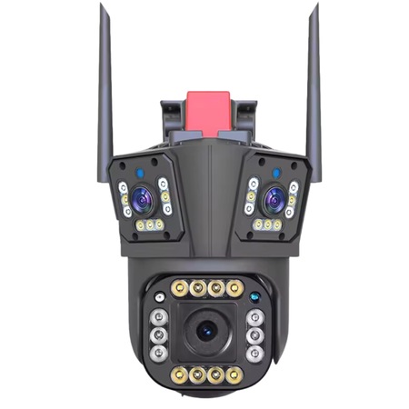 Camera tripla de supraveghere, conectare WIFI, 12 MP, Ultra HD, pentru ...