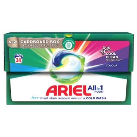 Detergent capsule, Ariel pods color cool clean, 34 spalari - eMAG.ro