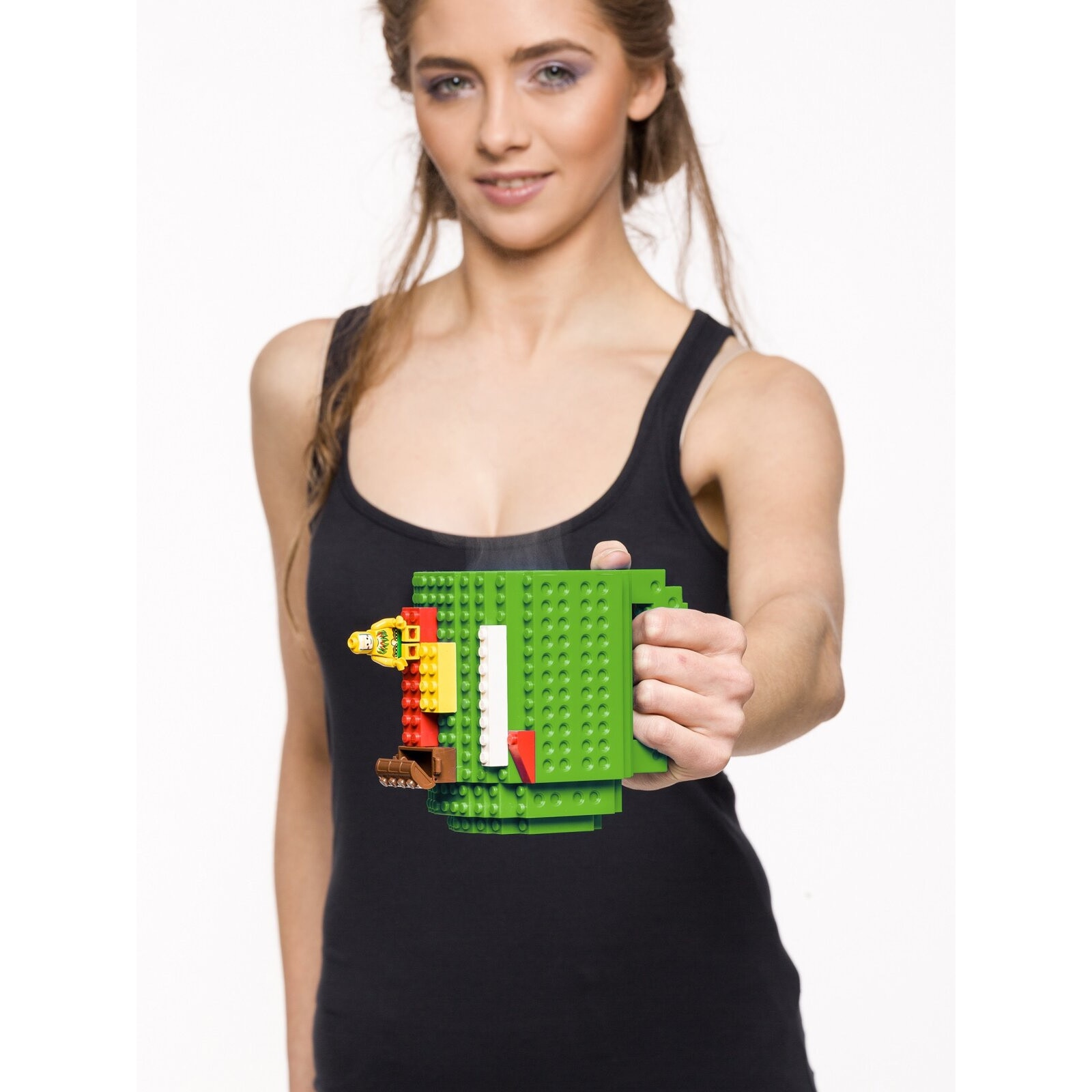 Зелена чаша Lego design, 350 мл - eMAG.bg