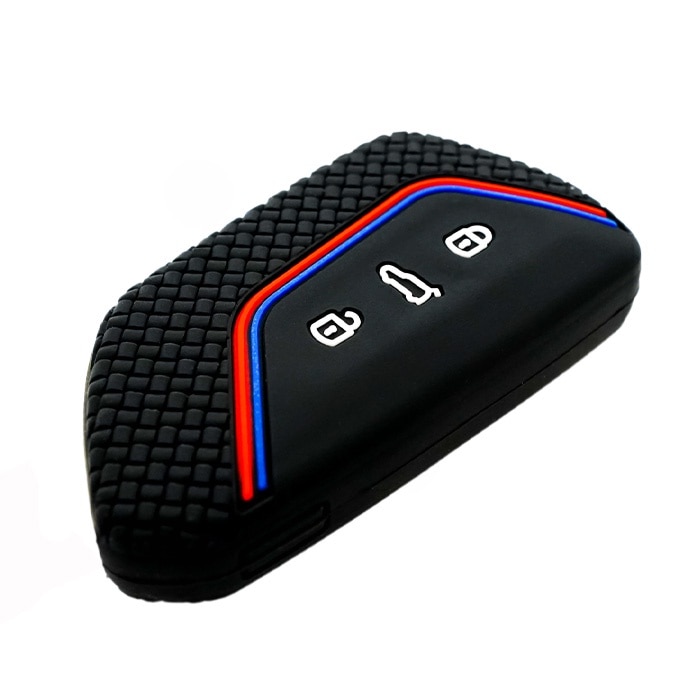 Husa Cheie Auto tip VW/Skoda/Seat, EHS E-Husa®, din silicon negru cu ...