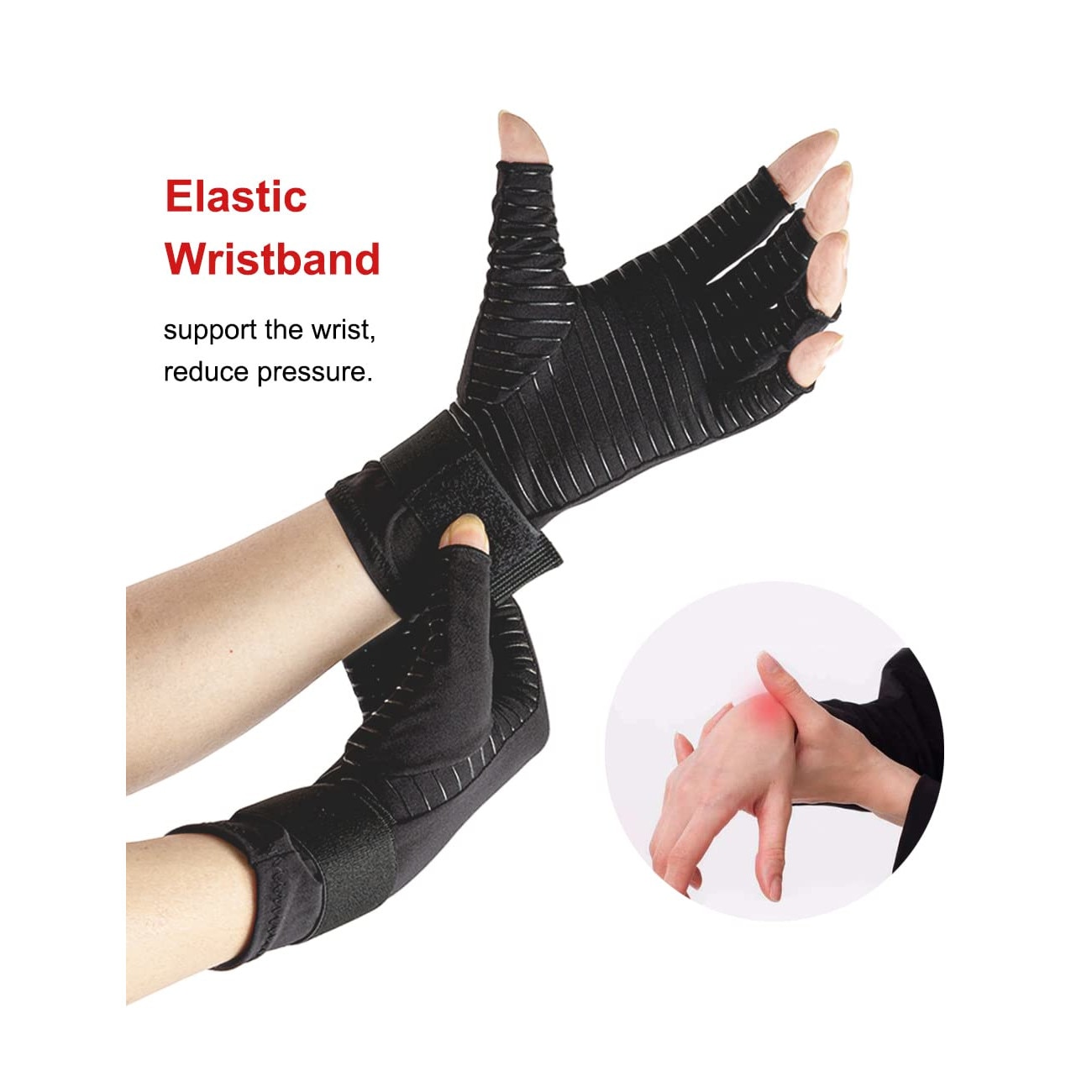 Manusi de Compresie pentru Maini, Donfri, cu Ioni de Cupru, Palma de ...