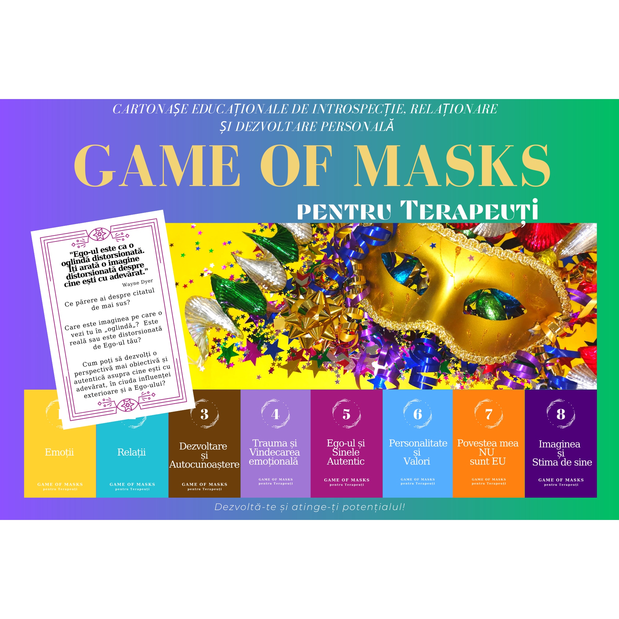 Game of Masks – pentru terapeuti – joc/cartonase de relationare ...