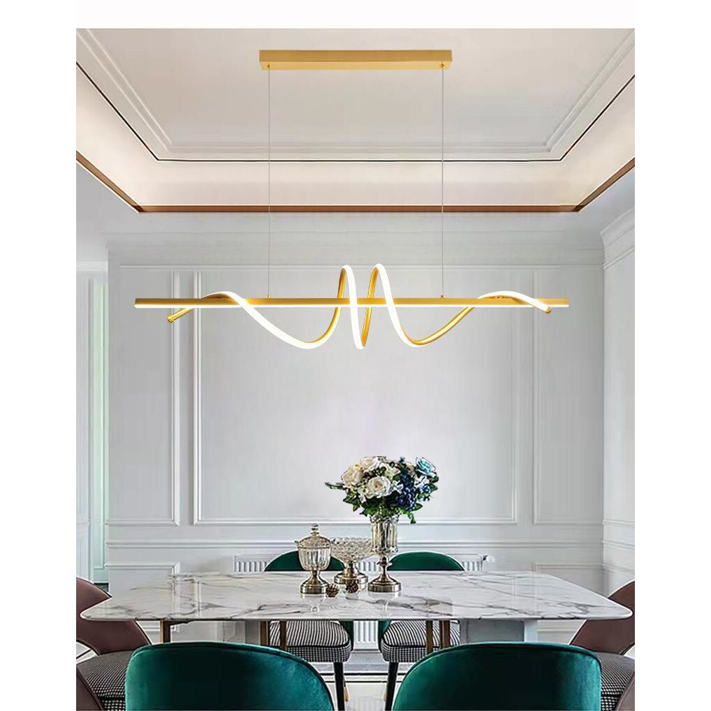 Lustra Led, LuminEdge, Design Modern, Auriu, 48W - eMAG.ro