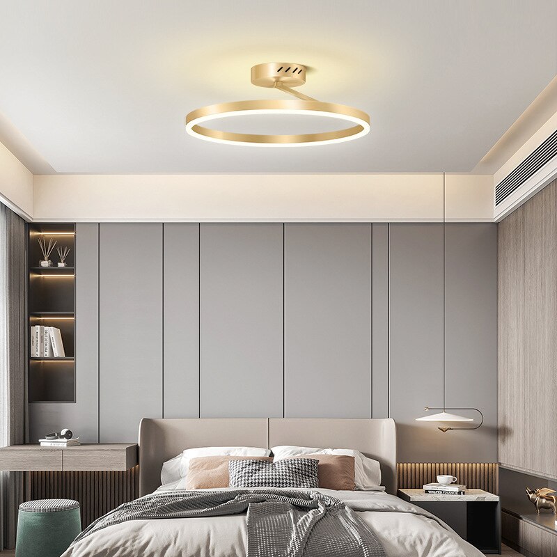 Lustra LED, Forma Cerc Rotunda, Auriu, 50 cm, 55W - eMAG.ro