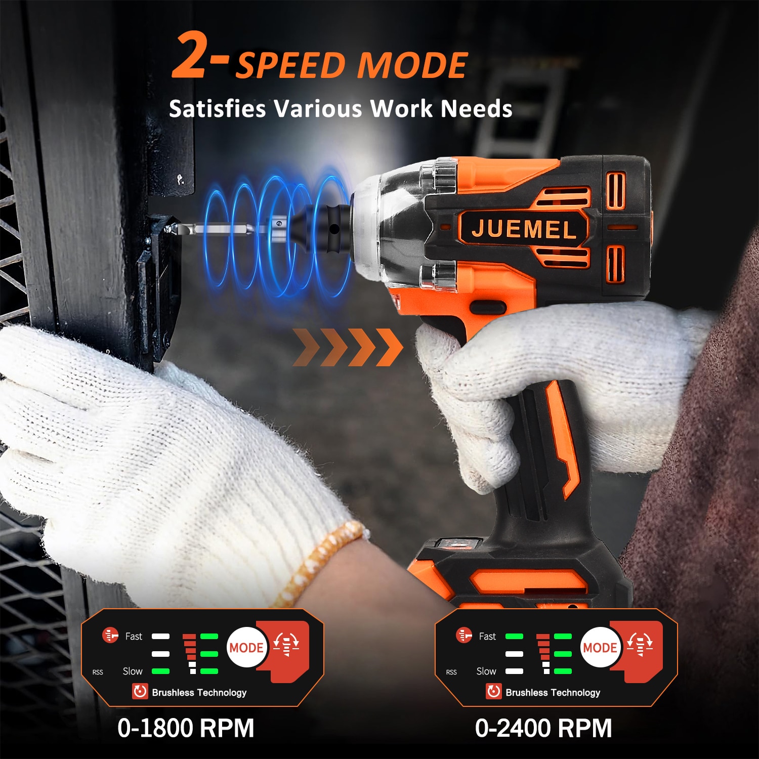 Cheie de impact 1/2′′ si 1/4′′, JUEMEL, M6004C, 20V, 4 Ah, 350Nm, 2 ...
