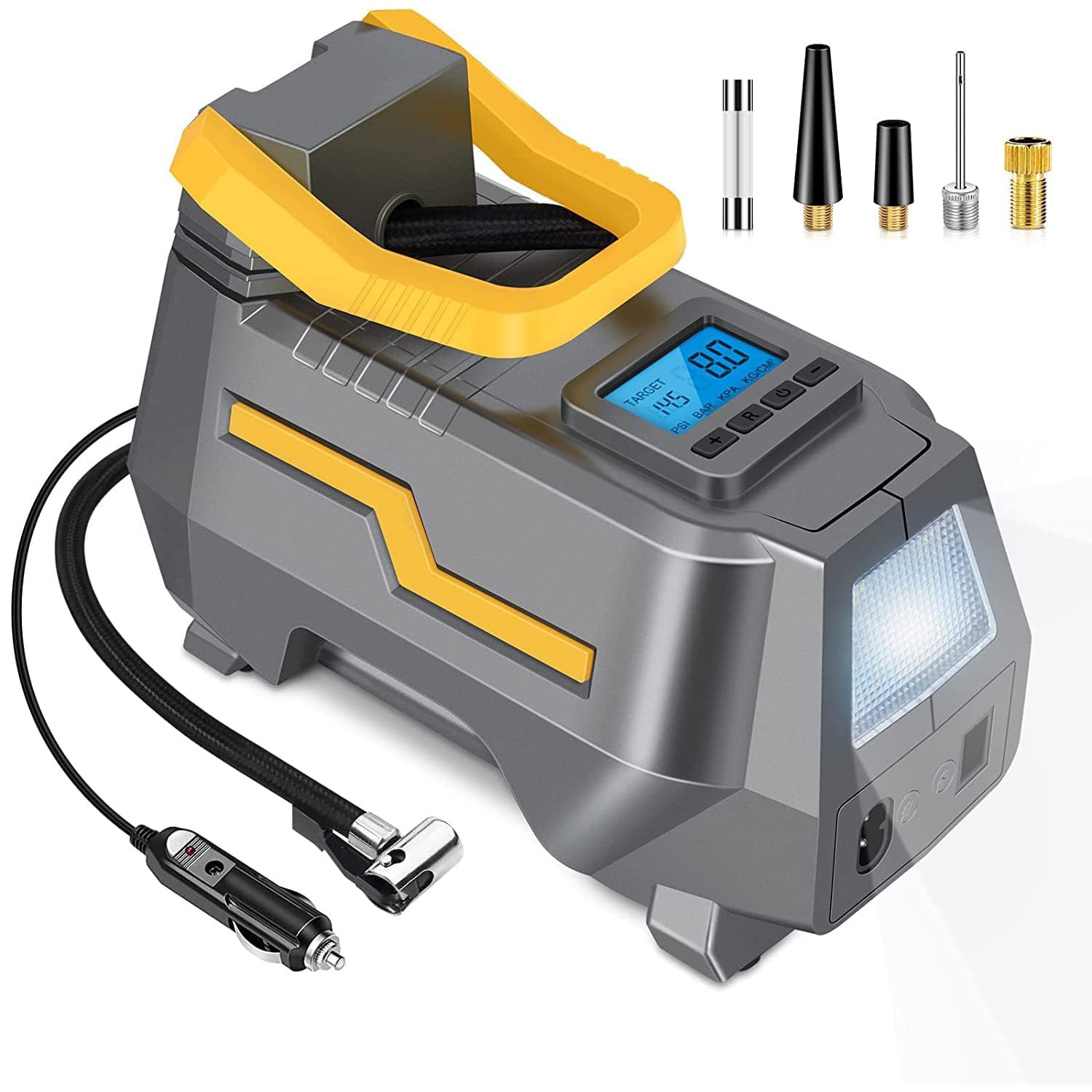 Compresor Auto Portabil Elindor® cu Afisaj Digital, Oprire Automata ...