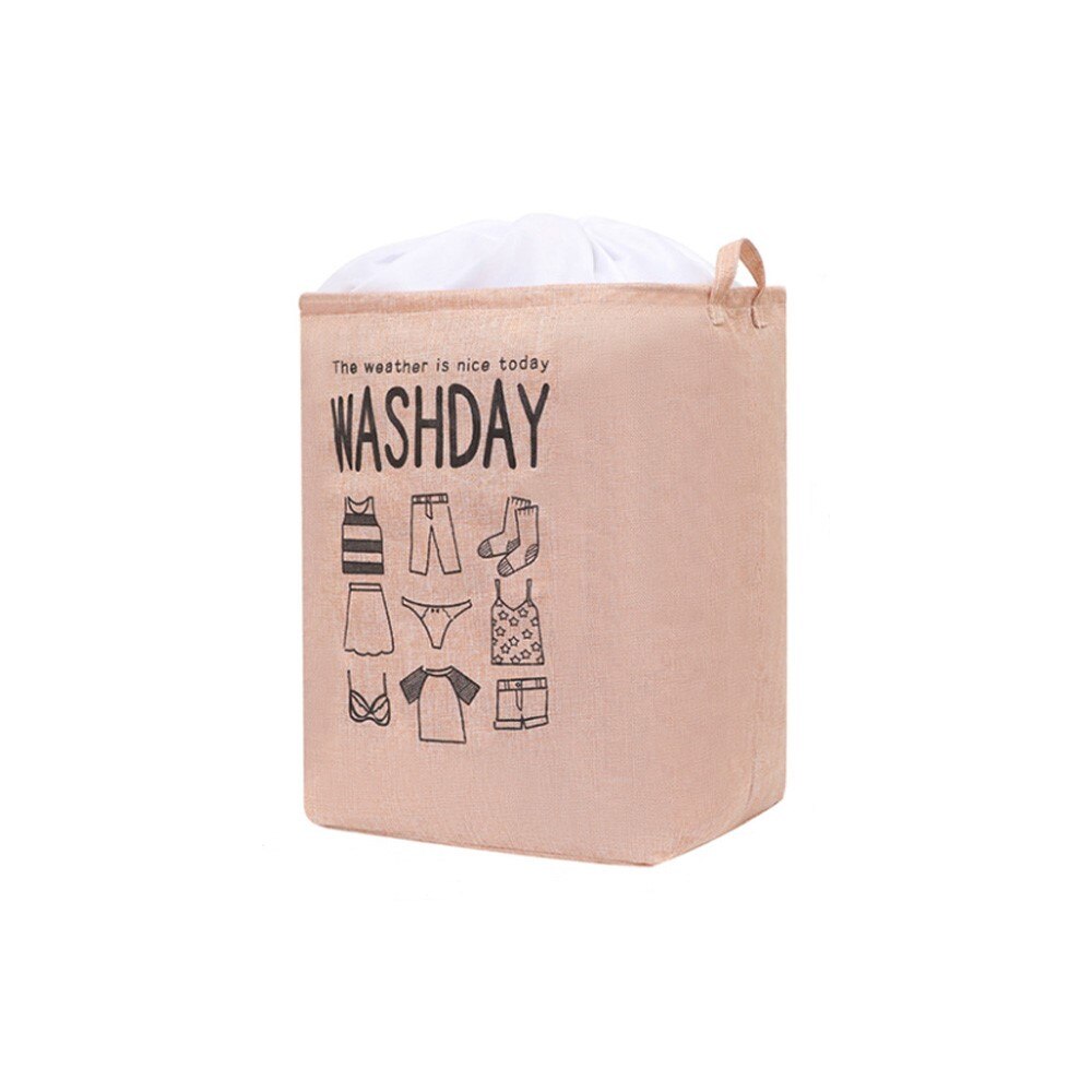 Cos de rufe pliabil, capacitate 75L, roz, 53x43x33cm, material bumbac ...